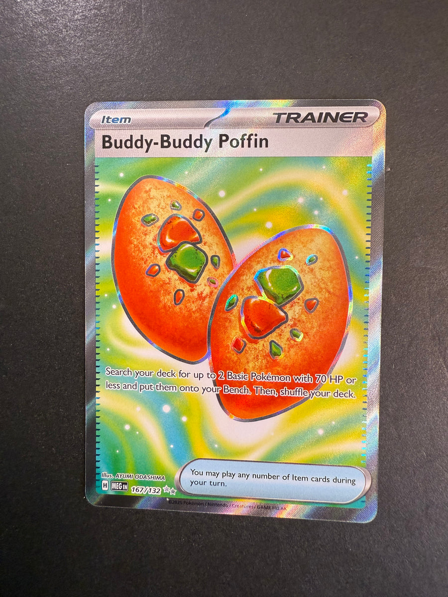Buddy-Buddy Poffin - 167/132 Full Art Ultra Rare Trainer - Mega Evolut – JAB Games13