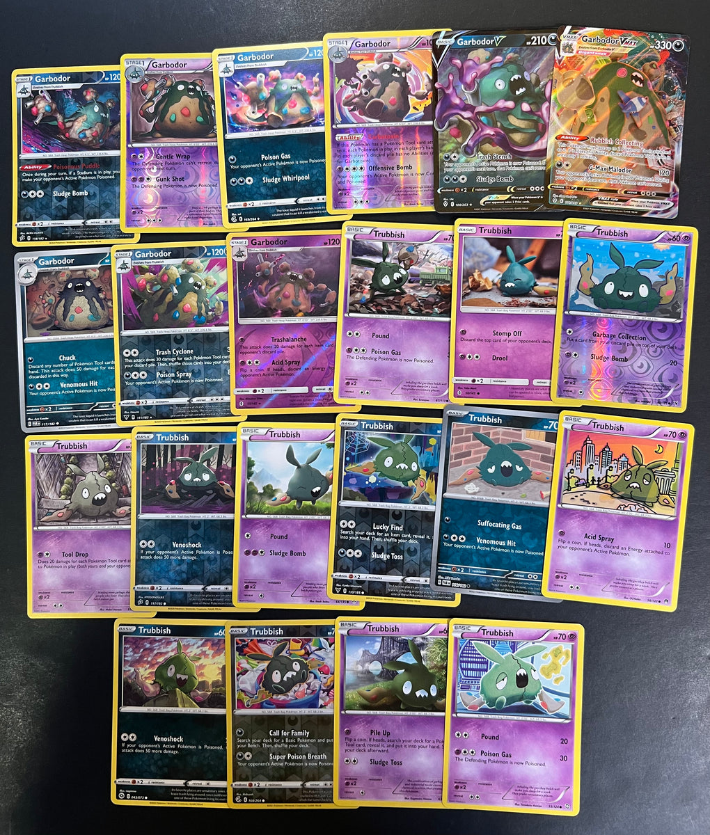 Pokemon Trubbish and Garbodor V Card Lot - 22 Cards - Ultra Rare V Max ...