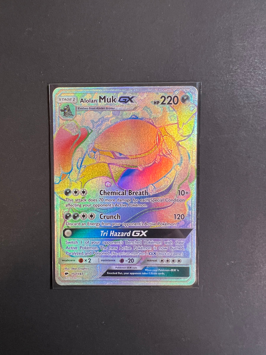 Alolan Muk GX - 157/147 Hyper Secret Rainbow Rare - Burning Shadows ...