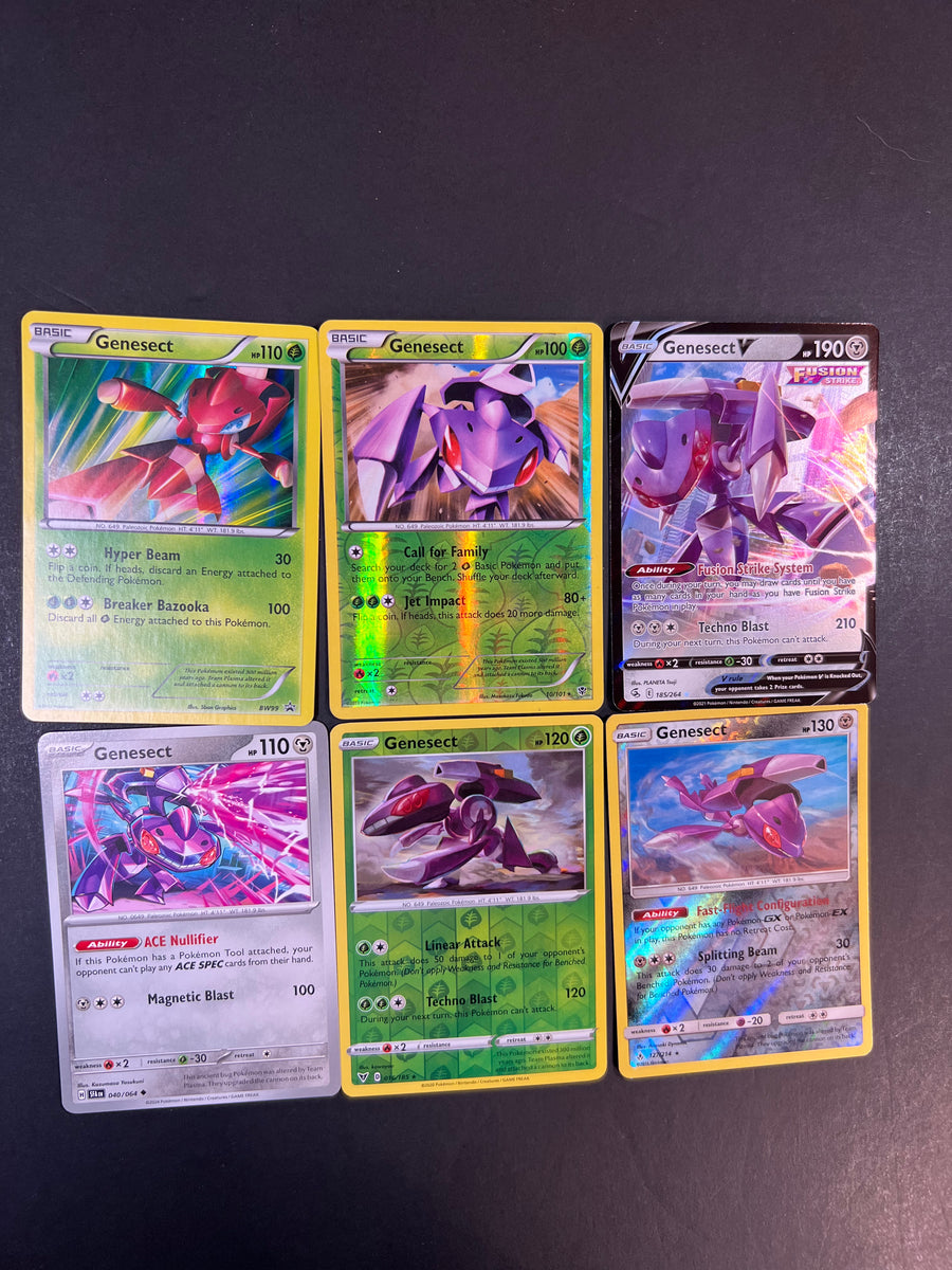 Pokemon Genesect Card Lot - 6 Cards - Ultra Rare V, Holo Rare and Prom ...