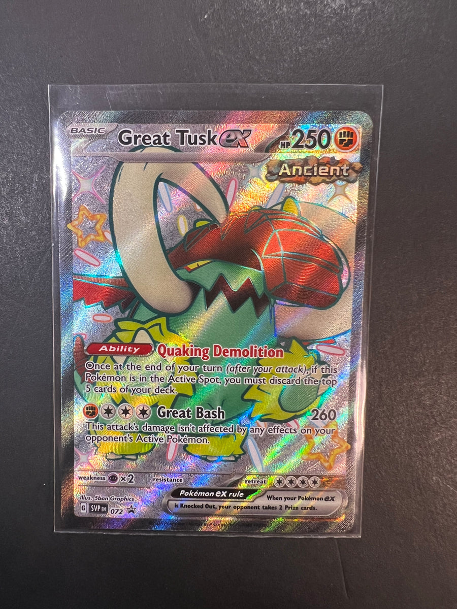 Great Tusk ex - 072 Shiny Full Art Ultra Rare Promo - Paldean Fates ...