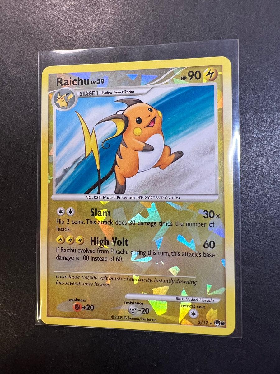 Raichu - 3/17 “Cracked Ice” Holo Rare - POP Series 9 – JAB Games13