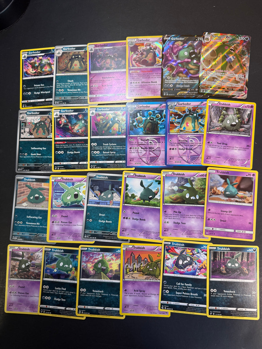 Pokemon Trubbish and Garbodor V Card Lot - 24 Cards - Ultra Rare V Max ...