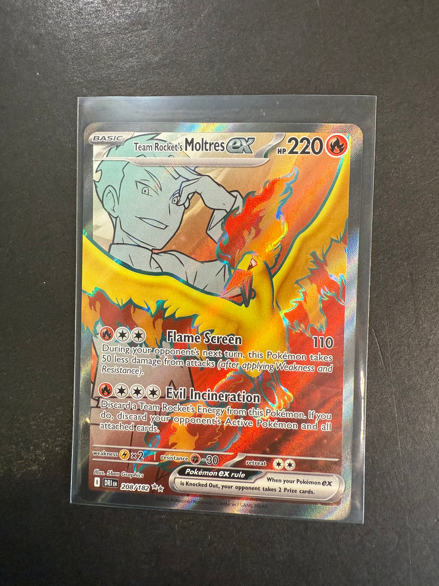 Team Rocket’s Moltres ex - 208/182 Full Art Ultra Rare - Destined Riva ...