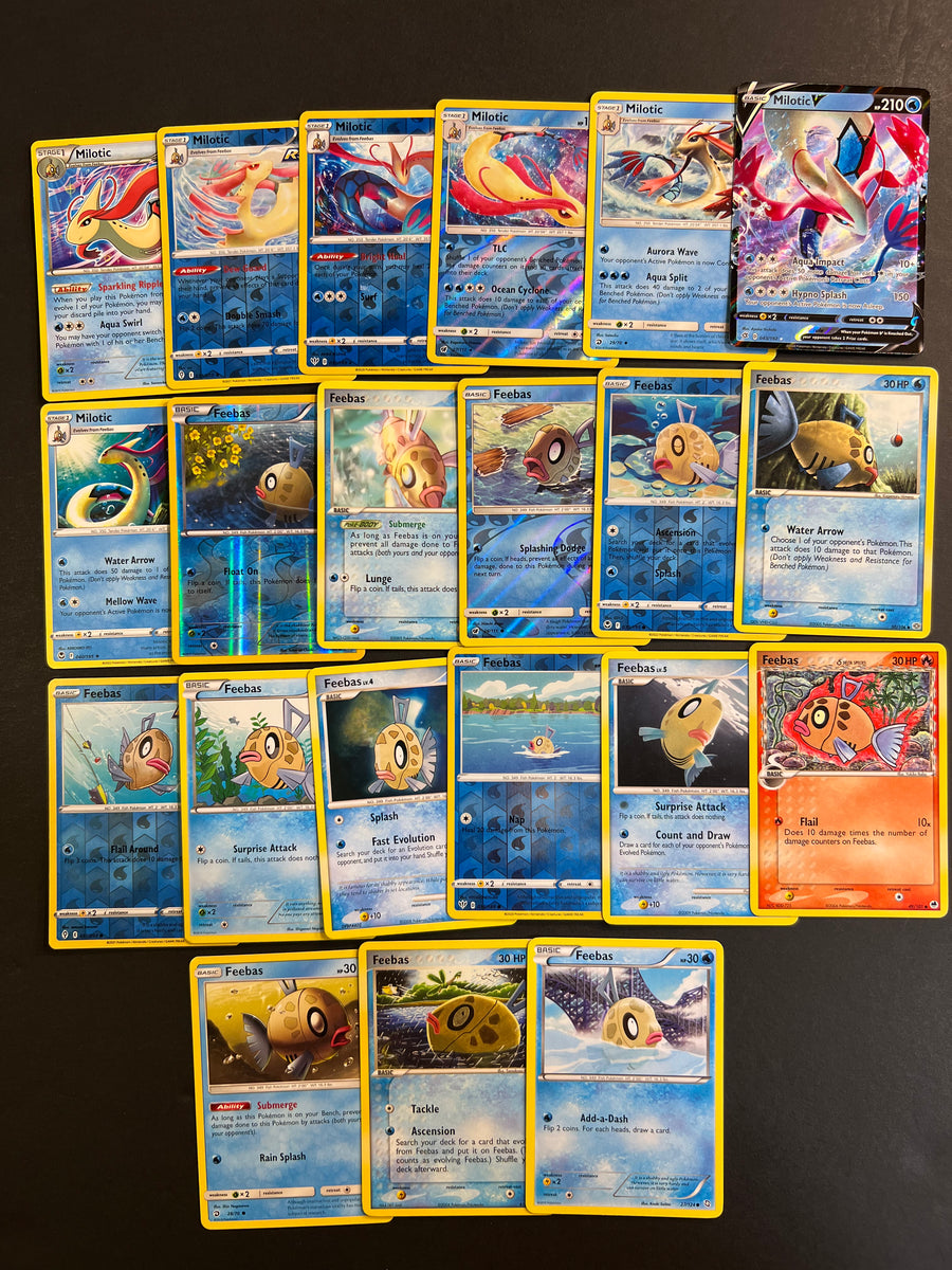 Pokemon Feebas & Milotic V Card Lot - 21 Cards - Ultra Rare V, Reverse ...